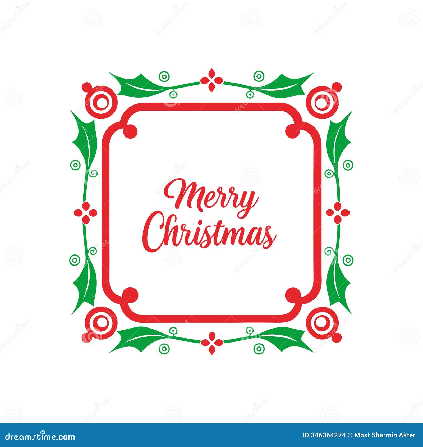 Decorative Christmas Frames Vector Illustration Set Stock Illustration ...