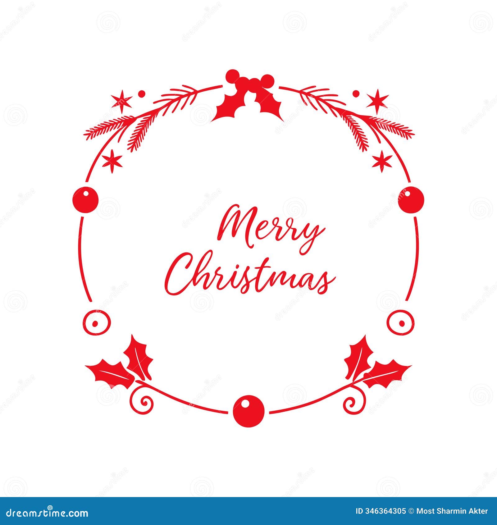 Decorative Christmas Frames Vector Illustration Set Stock Illustration ...