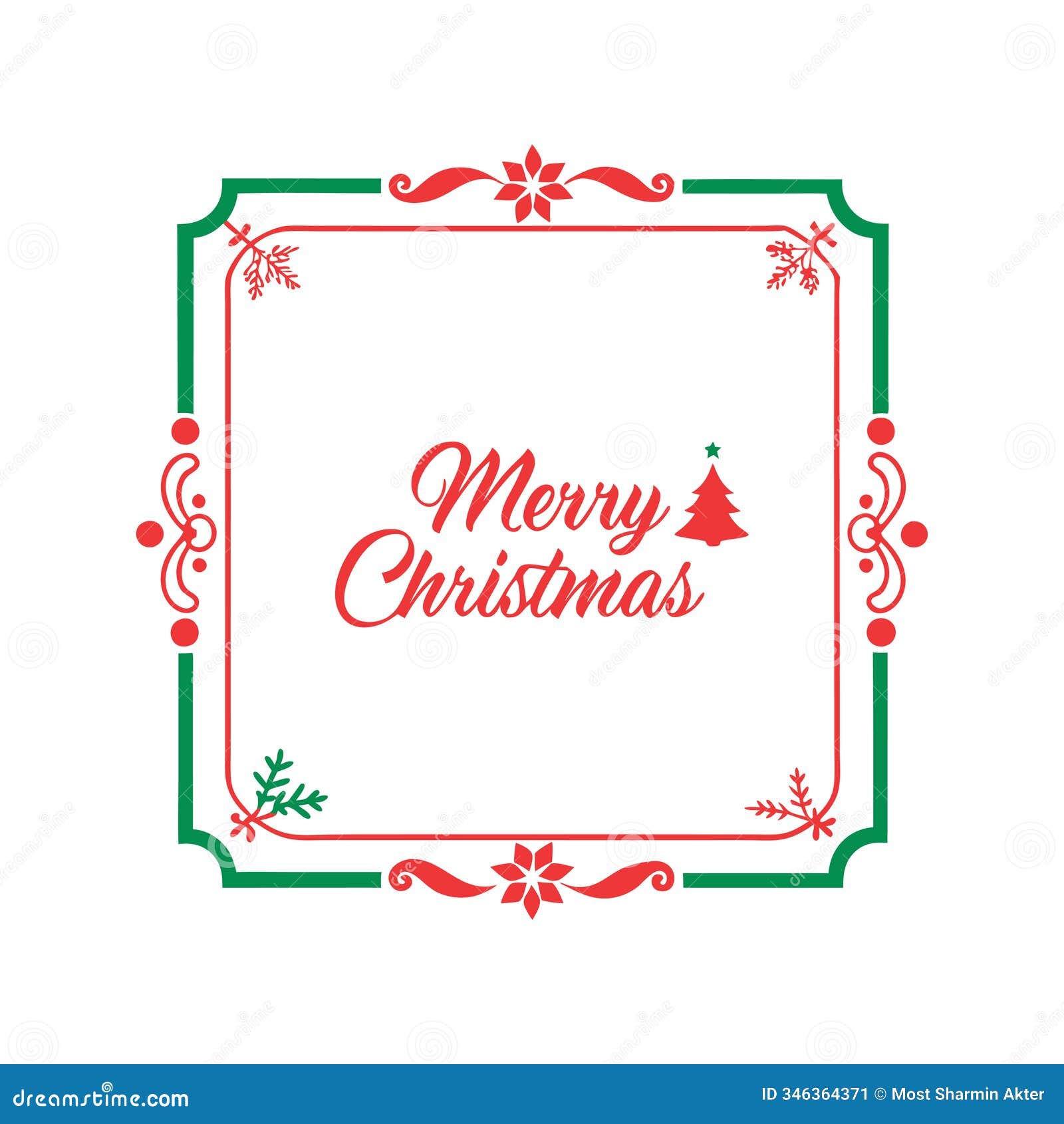 Decorative Christmas Frames Vector Illustration Set Stock Illustration - Illustration of graphic ...