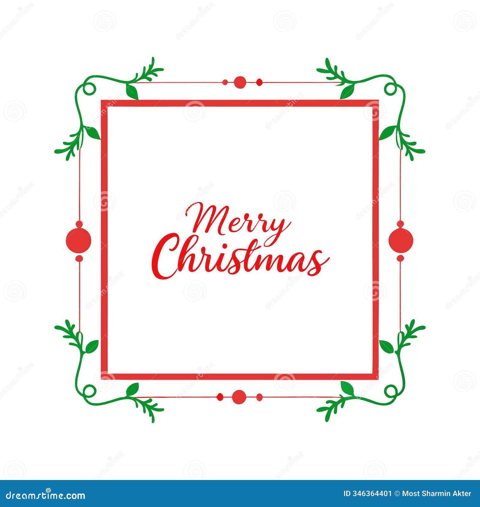 Decorative Christmas Frames Vector Illustration Set Stock Illustration ...