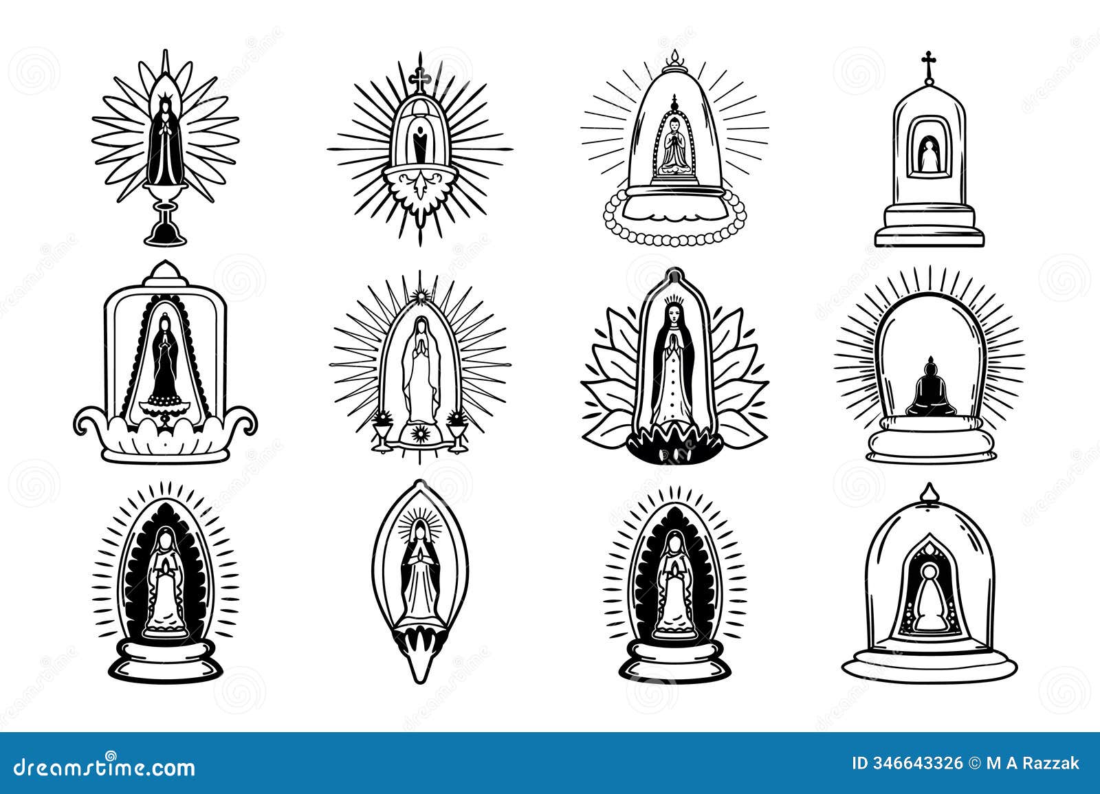 Dea Kali Silhouette At Sunset Stock Image | CartoonDealer.com #258807253