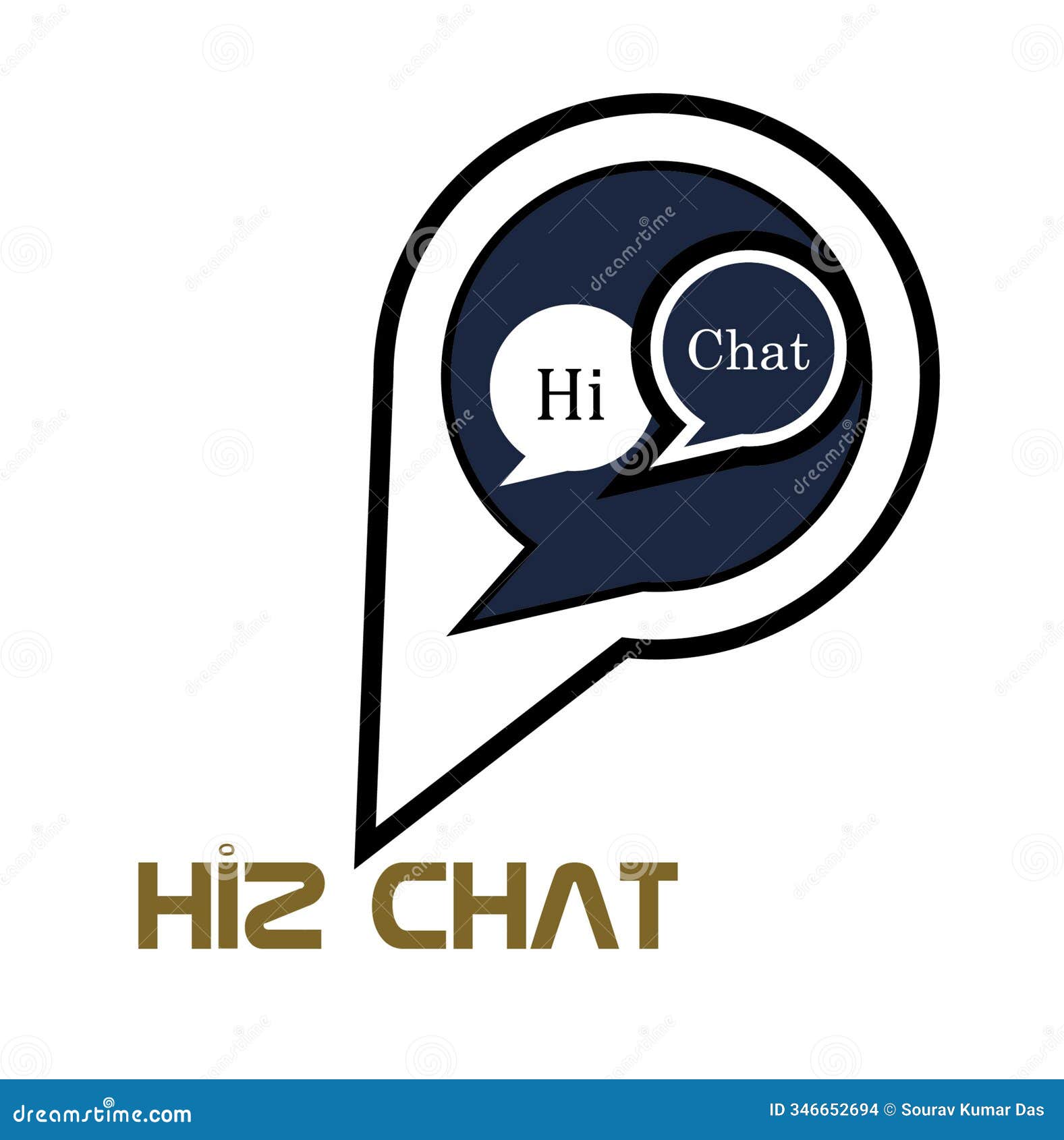 Creative Logo Icon Design for Hi2 Chat Unique Design Stock Illustration ...