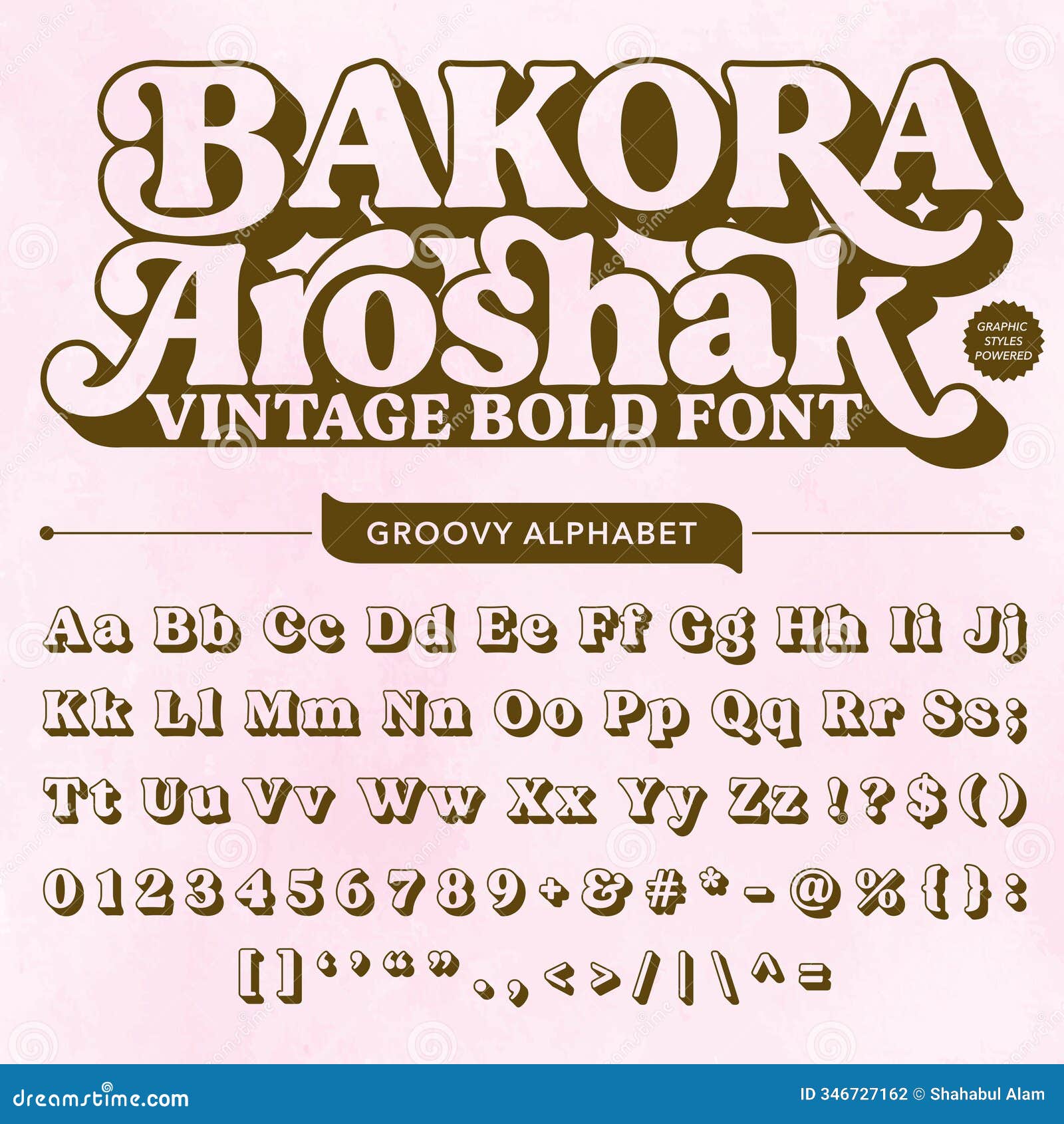 Bakora Aroshak Groove Retro Vintage Display Bold Font Alphabet Vector ...