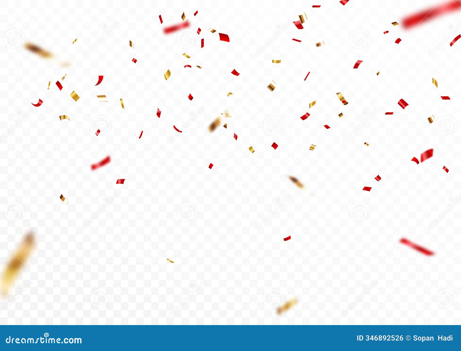 Beautiful Red and Gold Confetti, Isolated on Transparent Backgroundt ...