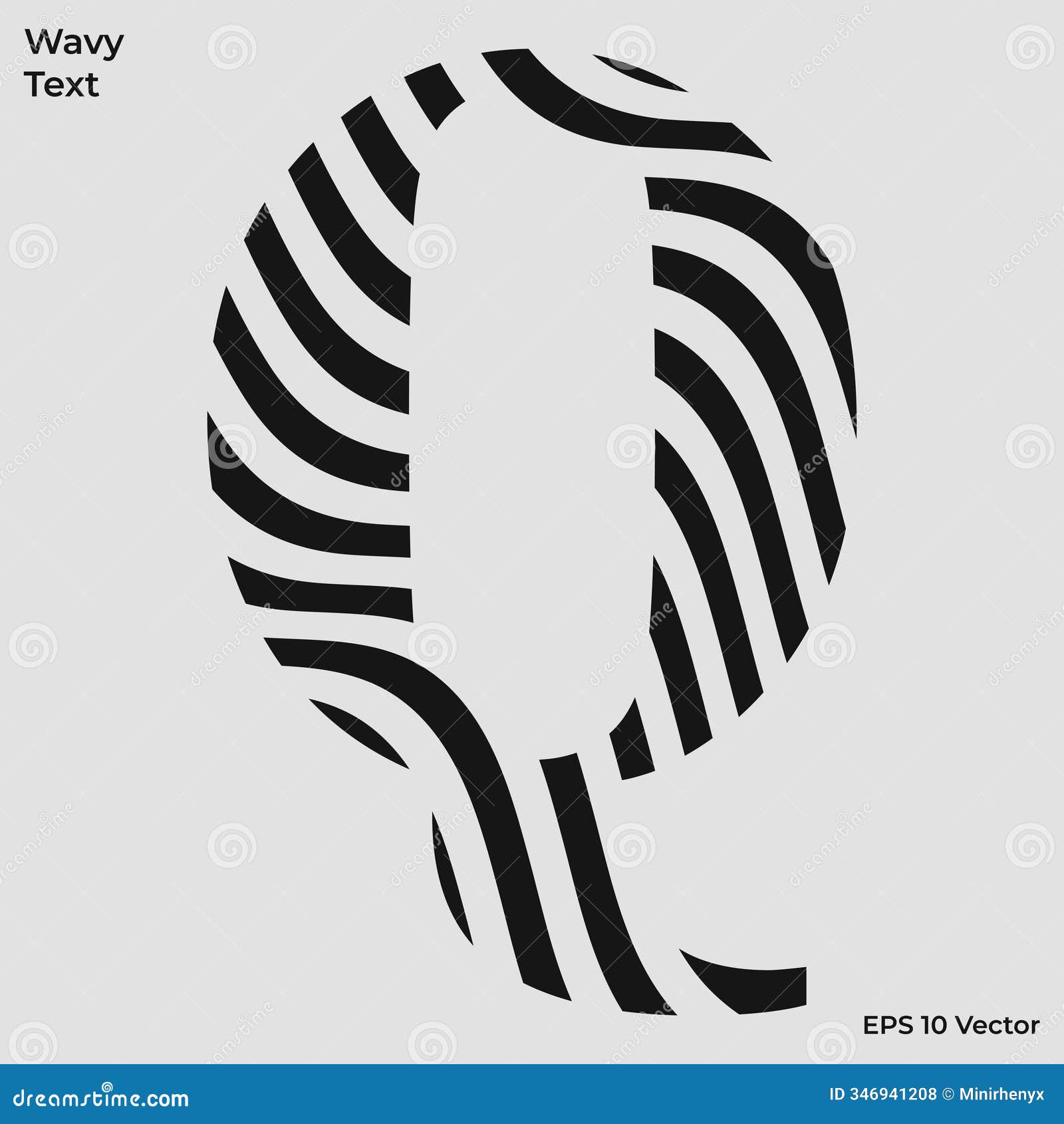 Wavy Stripes Alphabet Capital Letters Stock Illustration - Illustration ...