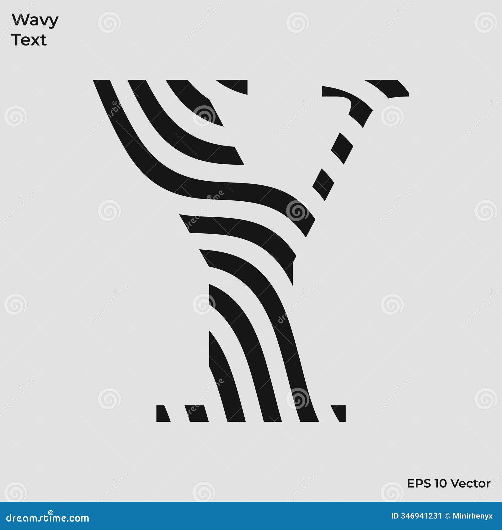 Wavy Stripes Alphabet Capital Letters Stock Illustration - Illustration ...