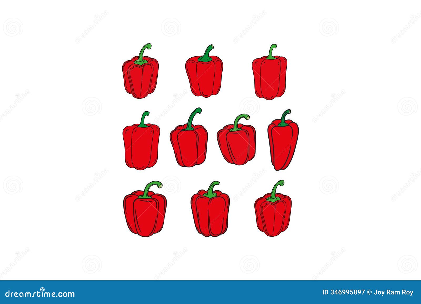 Collection Red Chillies Peppers Cartoon Drawing Artwork Vector Stock ...