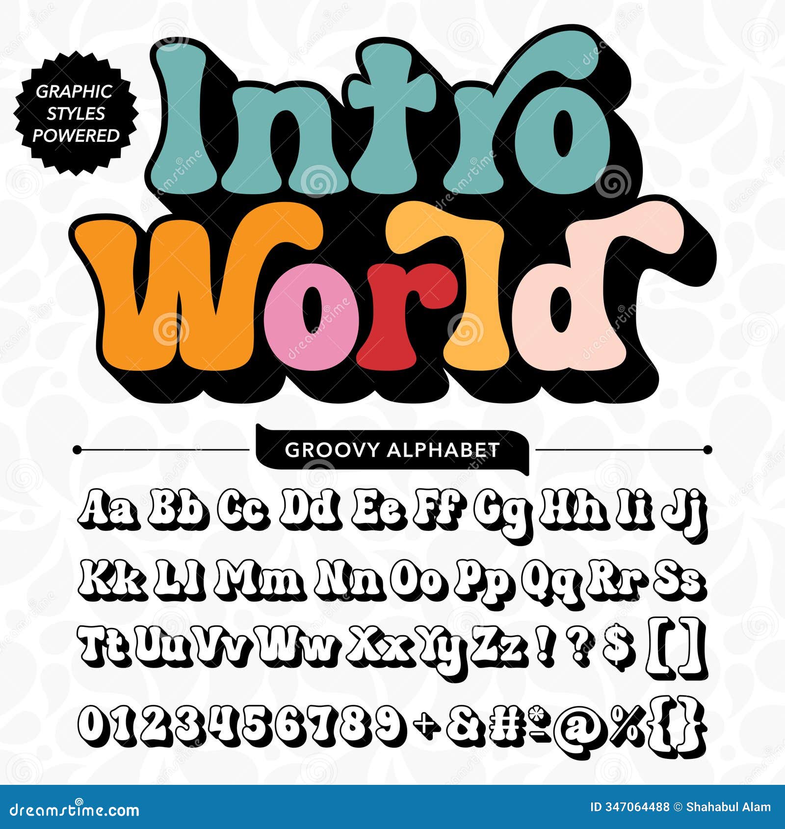 Black and White Intro World Retro Vintage Display Bold Font Alphabet ...