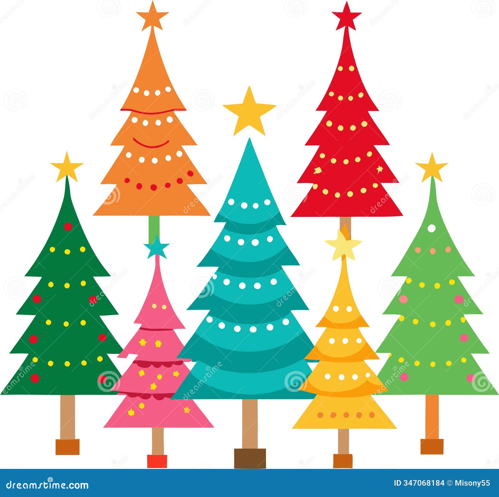 Bright and Cheerful Christmas Tree Graphics for Festive Designs Stock ...