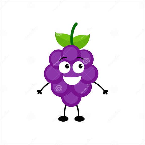 Goofy Grape Cartoon Character for Designs Stock Illustration ...