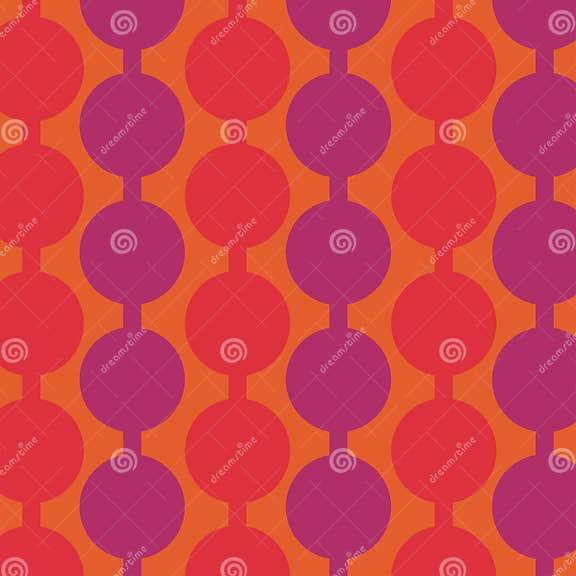 Vintage 1960 Orange - Violet Groovy Geo Circles, Retro 60s and 70s ...