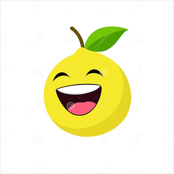 Laughing Lemon Cartoon Form Vector on White Stock Illustration - Illustration of laughing ...