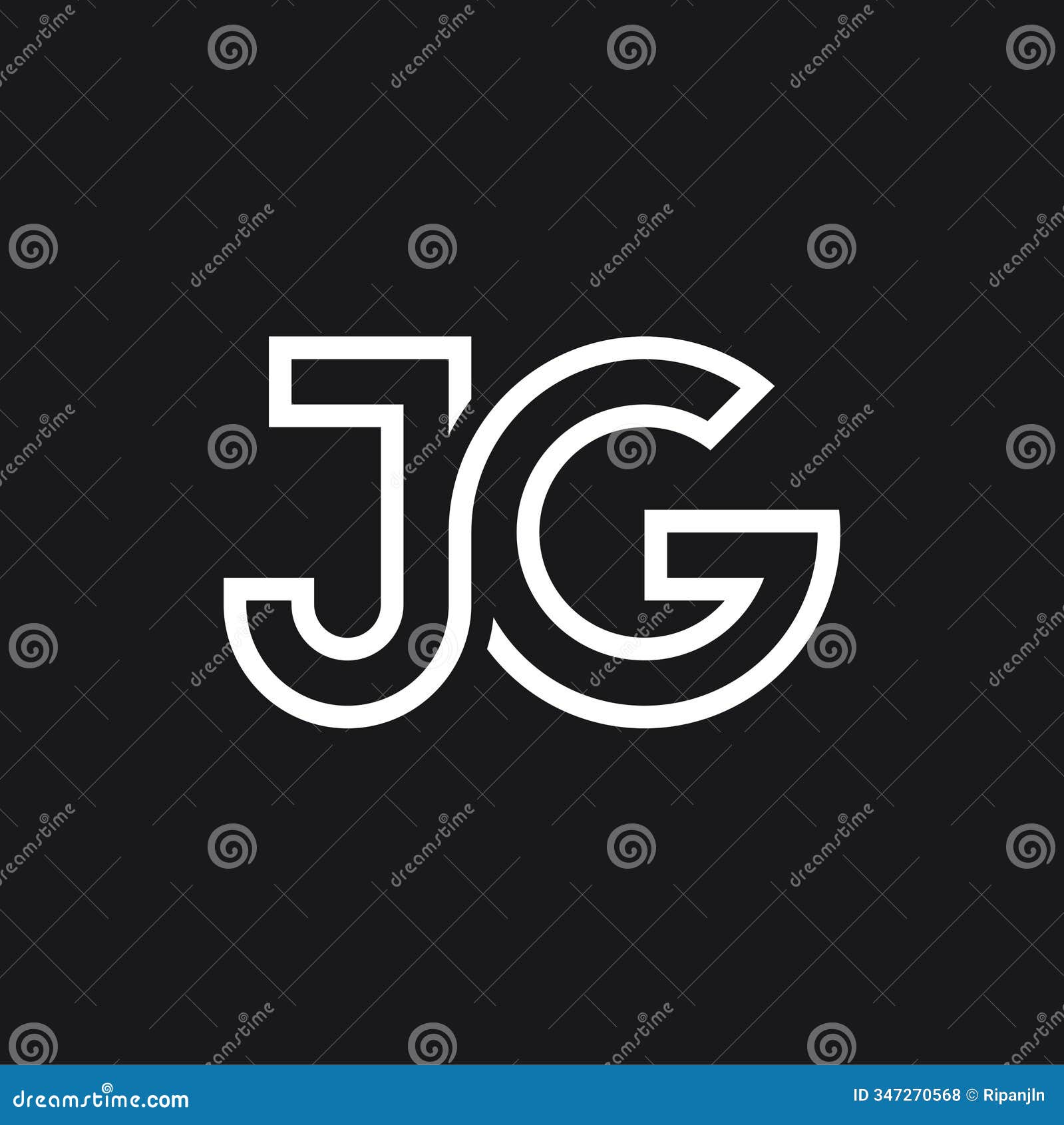 Creative Letter JG Logo Design Graphic Icon Stock Illustration ...