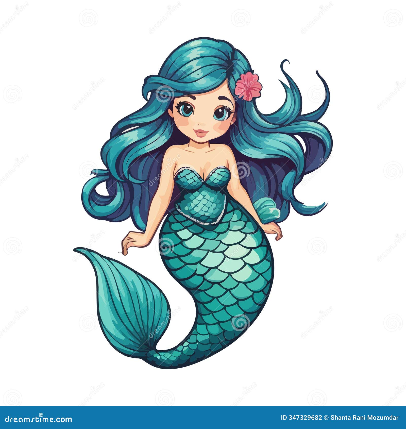 Underwater Beauty: Stunning Mermaid Illustration Design. Stock ...