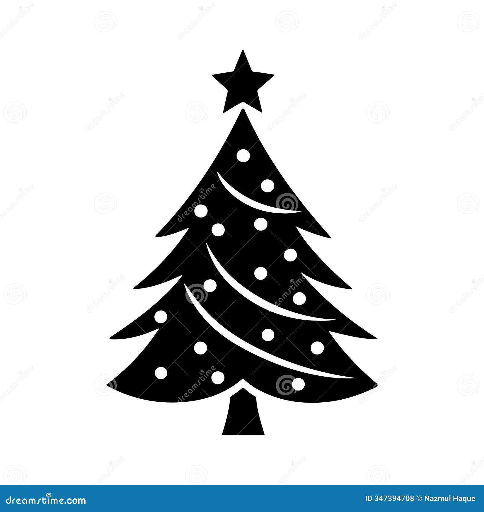 A Simple Christmas Tree Icon in Vector Style. Stock Illustration ...