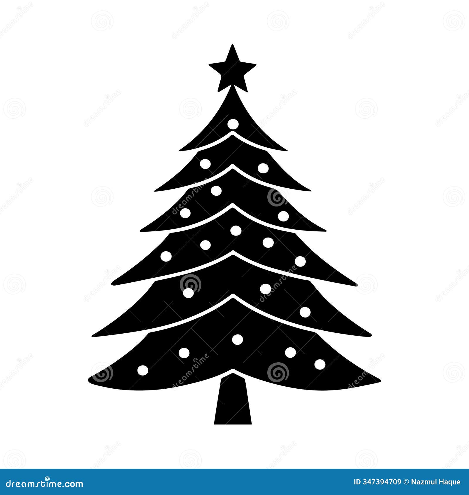 A Simple Christmas Tree Icon in Vector Style. Stock Illustration ...