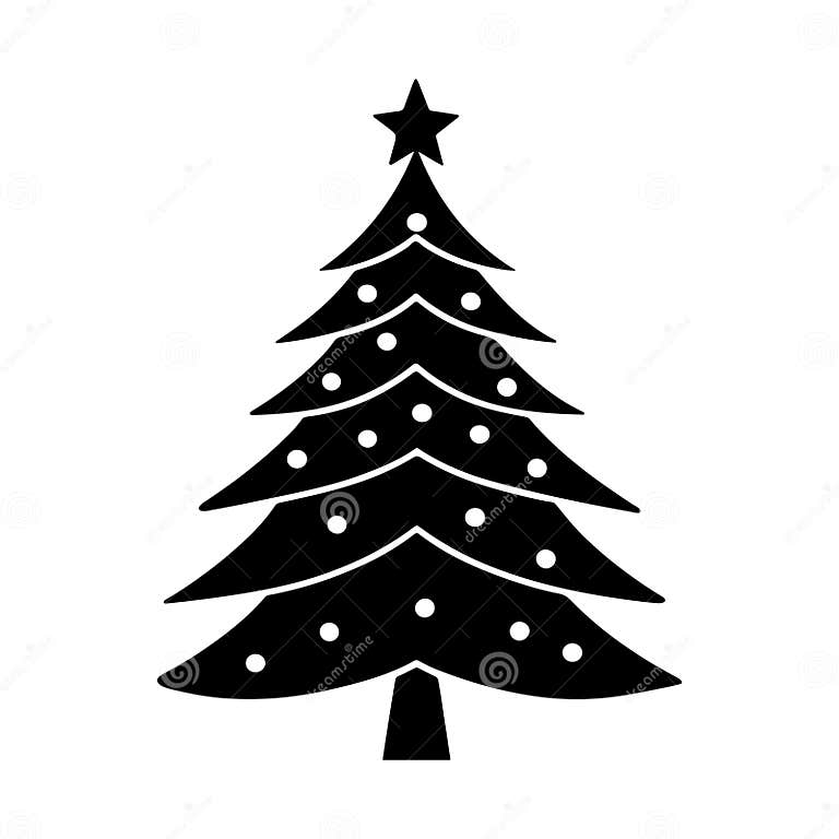 A Simple Christmas Tree Icon in Vector Style. Stock Illustration ...