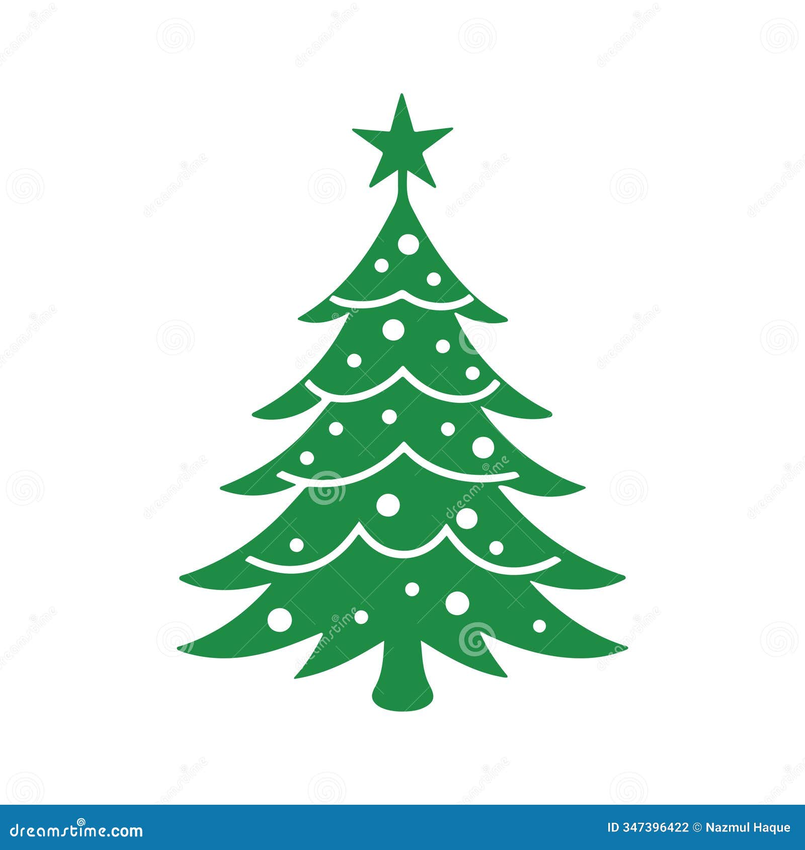 A Simple Christmas Tree Icon in Vector Style. Stock Illustration ...