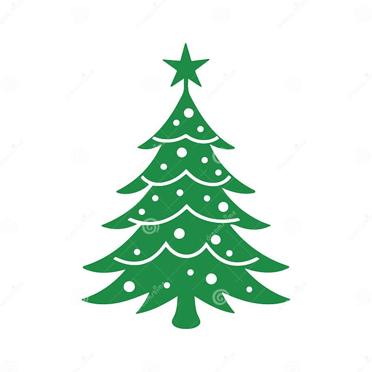 A Simple Christmas Tree Icon in Vector Style. Stock Illustration ...