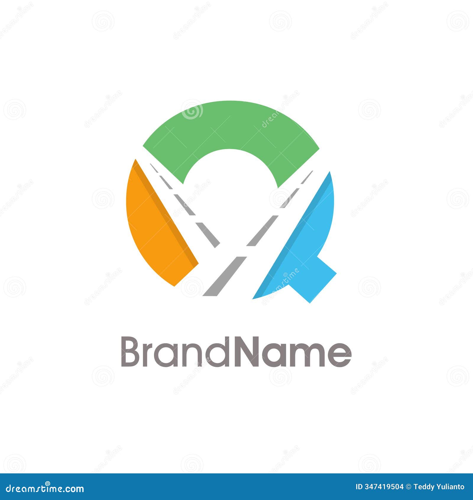 Simple and Colorful Initial Q Double Road Logo Stock Illustration ...