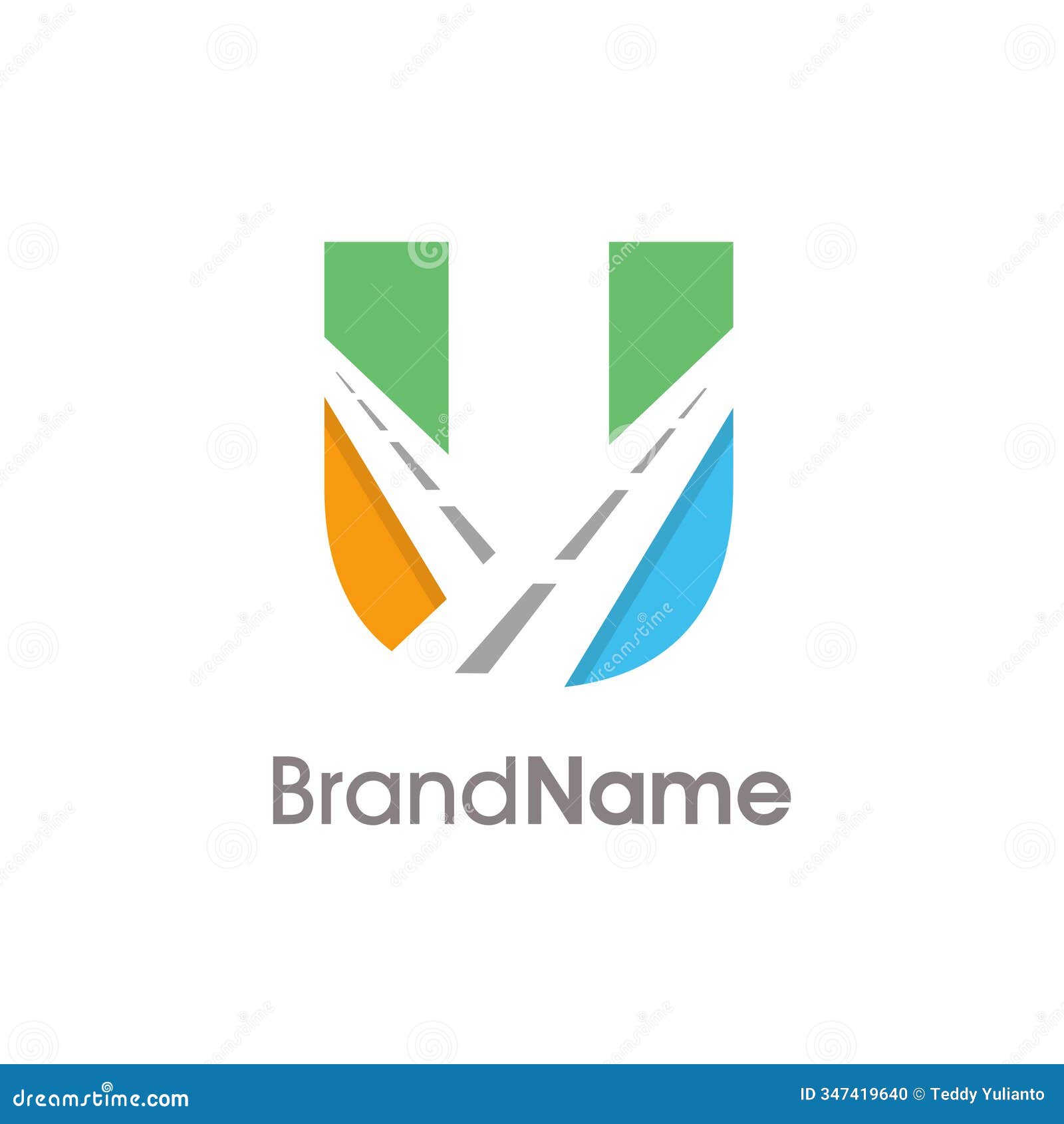 Simple and Colorful Initial U Double Road Logo Stock Vector ...