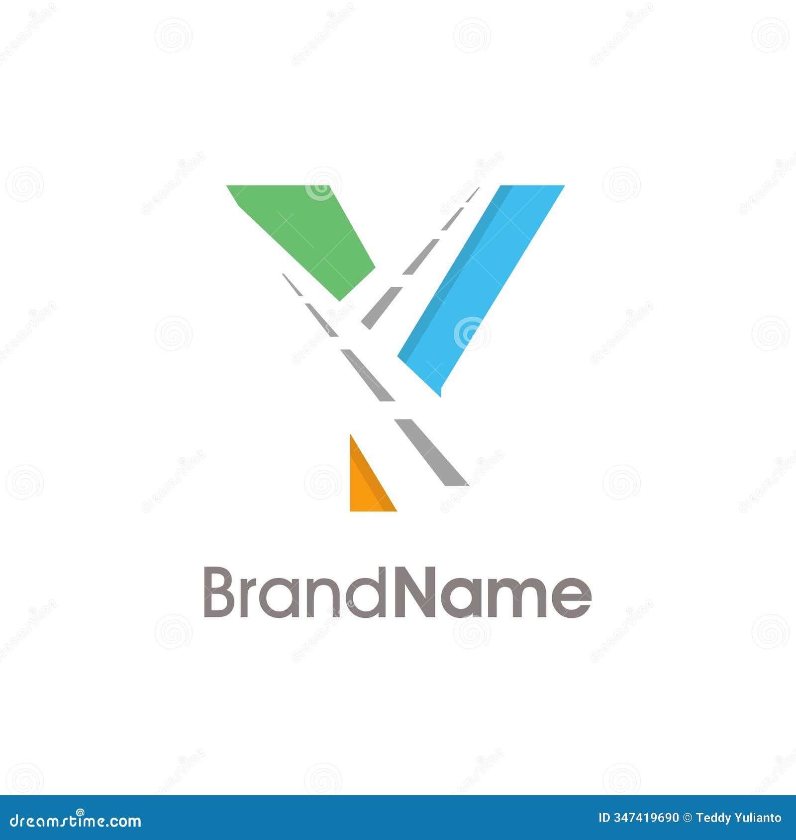 Simple and Colorful Initial Y Double Road Logo Stock Vector ...