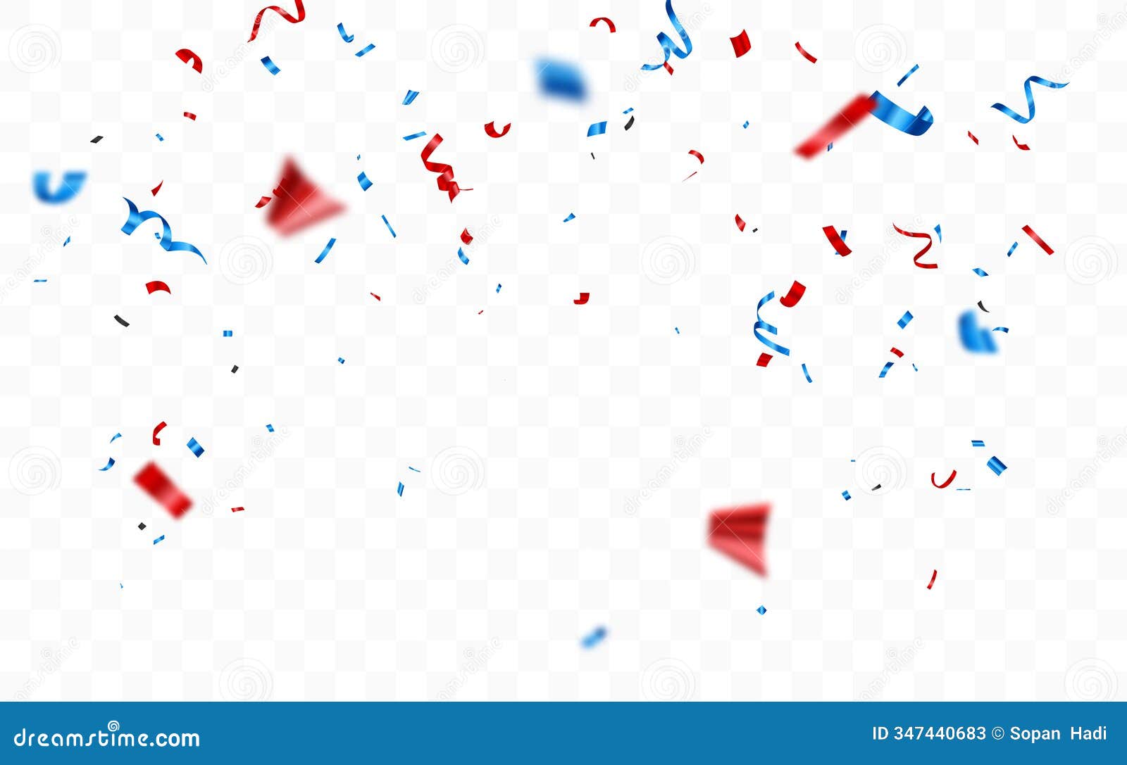 Red and Blue Confetti Celebrations Design Isolated on Transparent ...