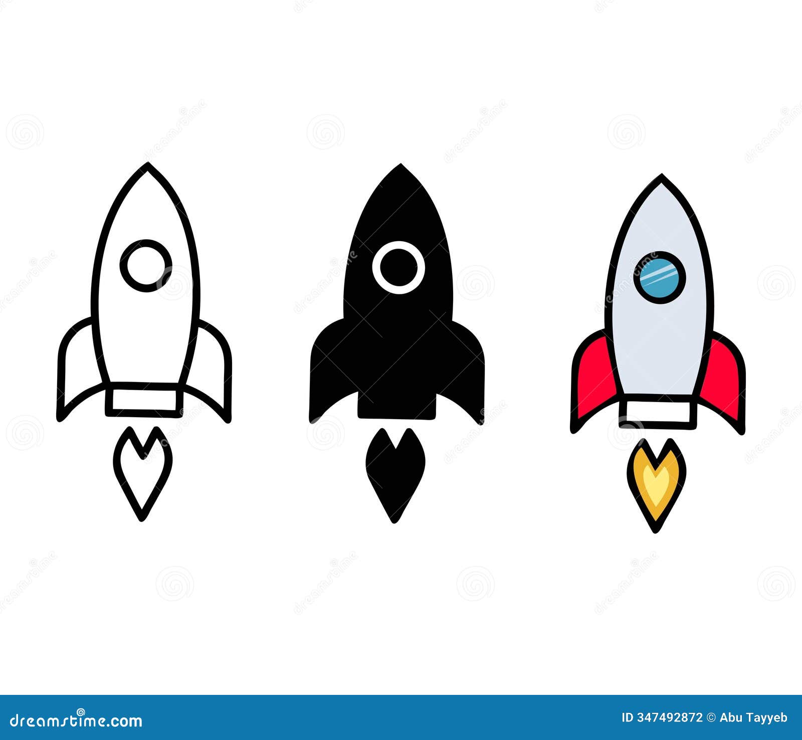 Modern Rokets Collection with Flat Design Stock Illustration ...