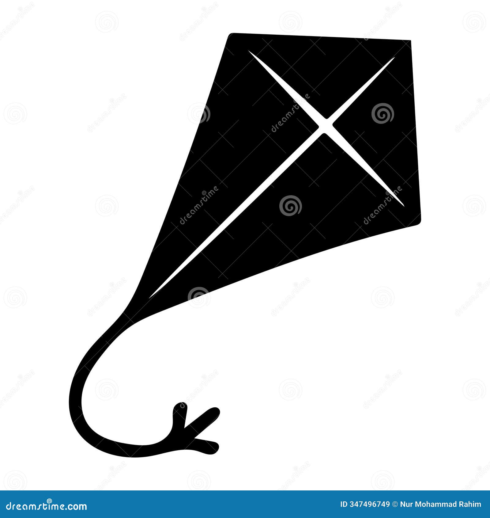 Kite Silhouette Icon Vector on White Background Stock Vector ...