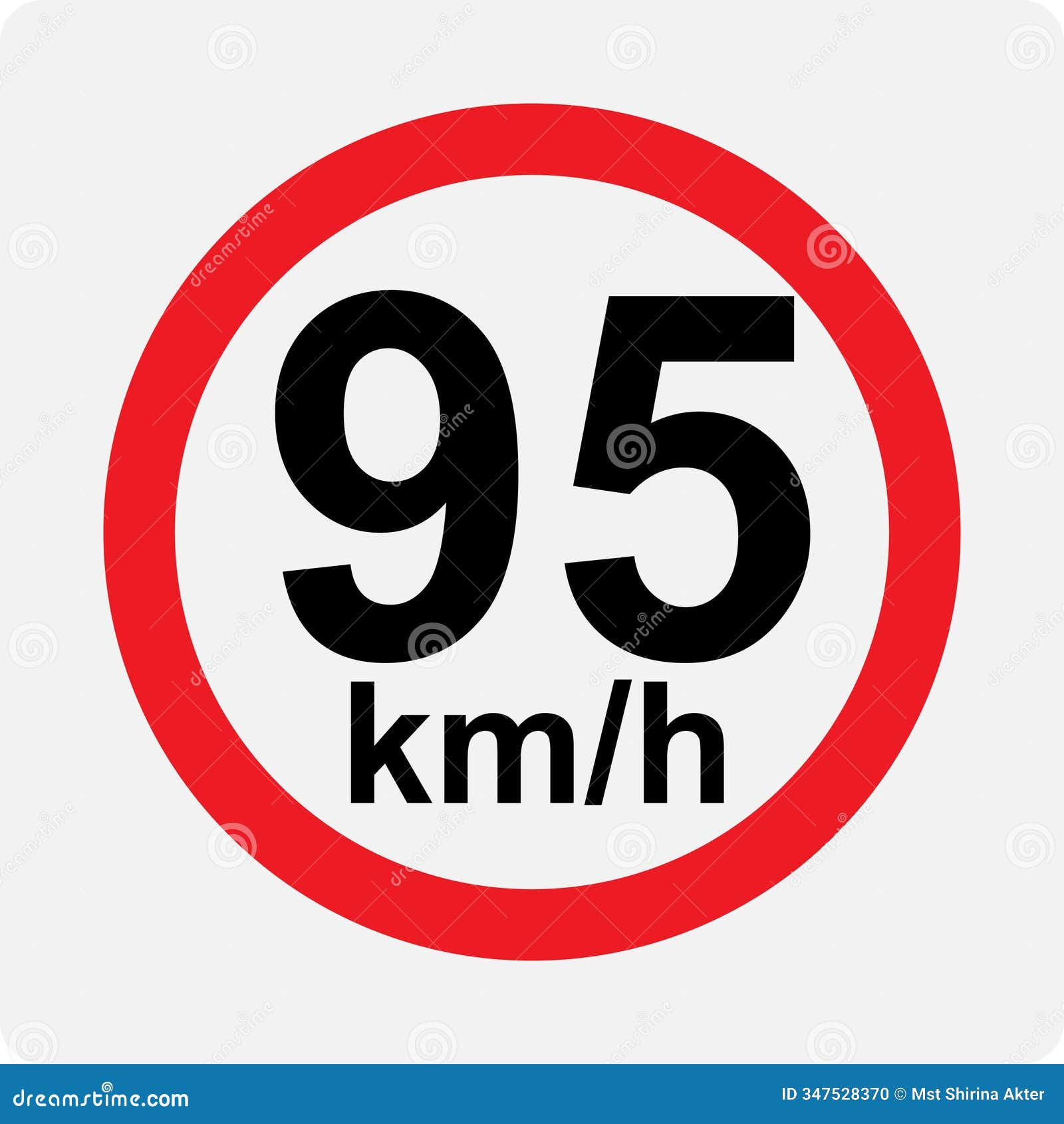 Speed Limit 95 Kmh Signage Vector Illustration Stock Vector ...