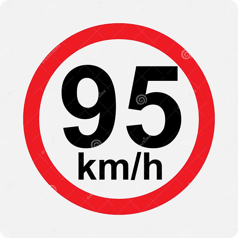 Speed Limit 95 Kmh Signage Vector Illustration Stock Vector ...