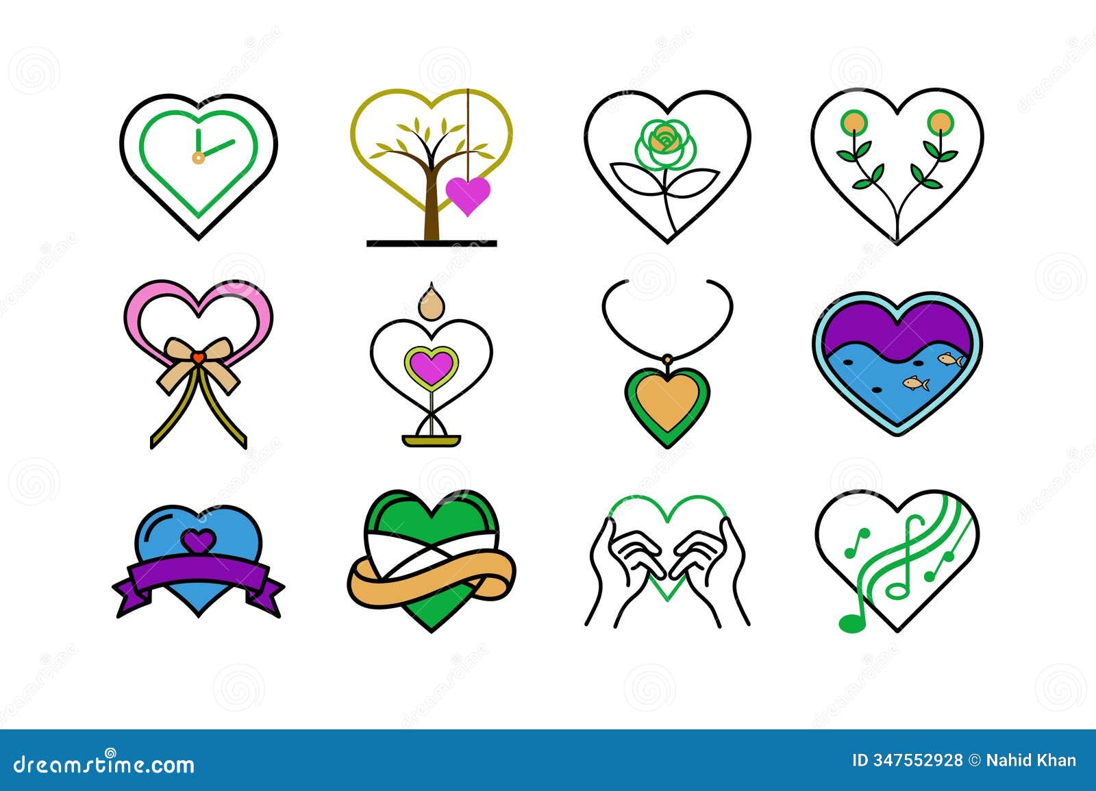 Creative Heart Themed Icon Designs for Every Occasion Stock Vector ...