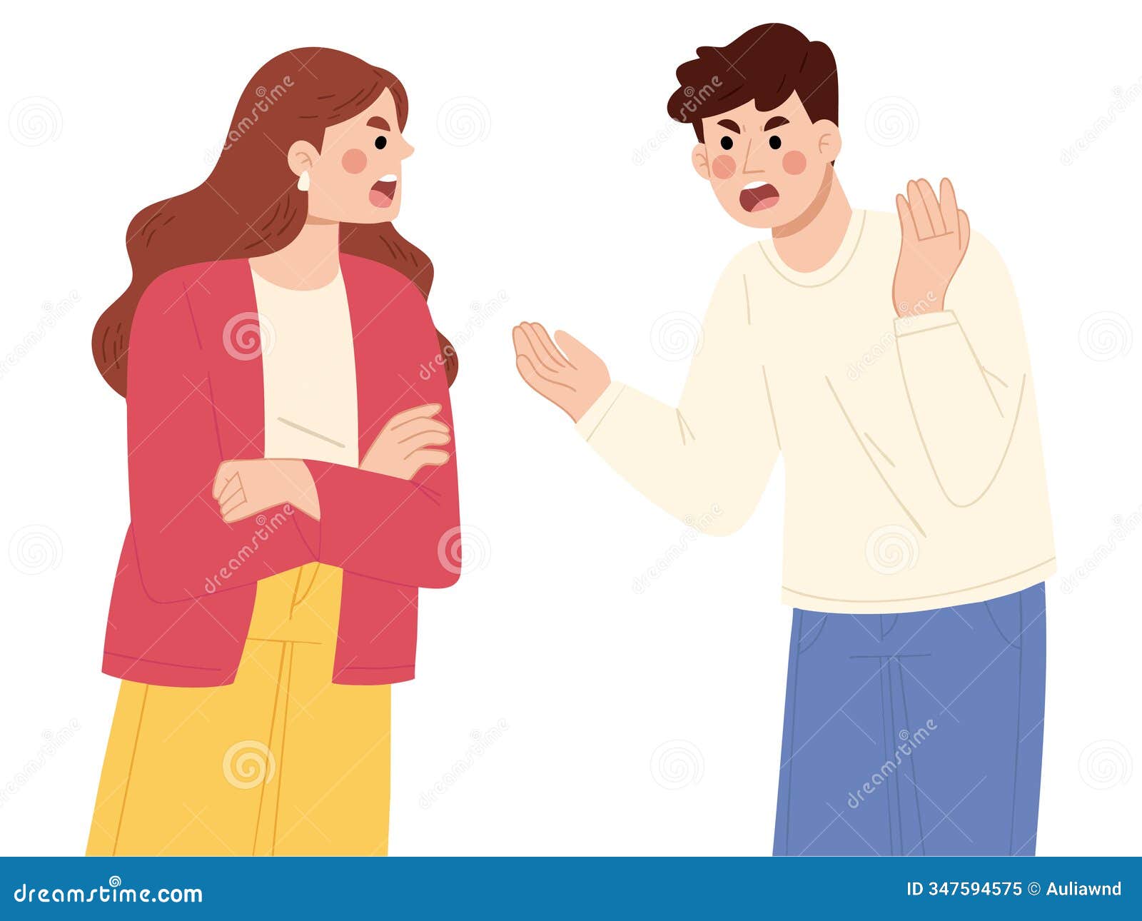 Illustration of a Young Couple Arguing Stock Illustration ...