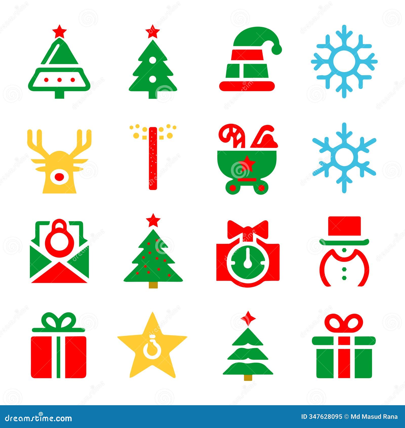 Set of the Christmas Item Icon Vector Stock Vector - Illustration of ...