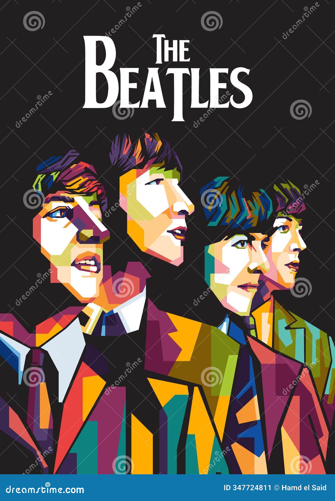 The Beatles WPAP POP ART STYLE VECTOR ART STYLE Editorial Photo ...