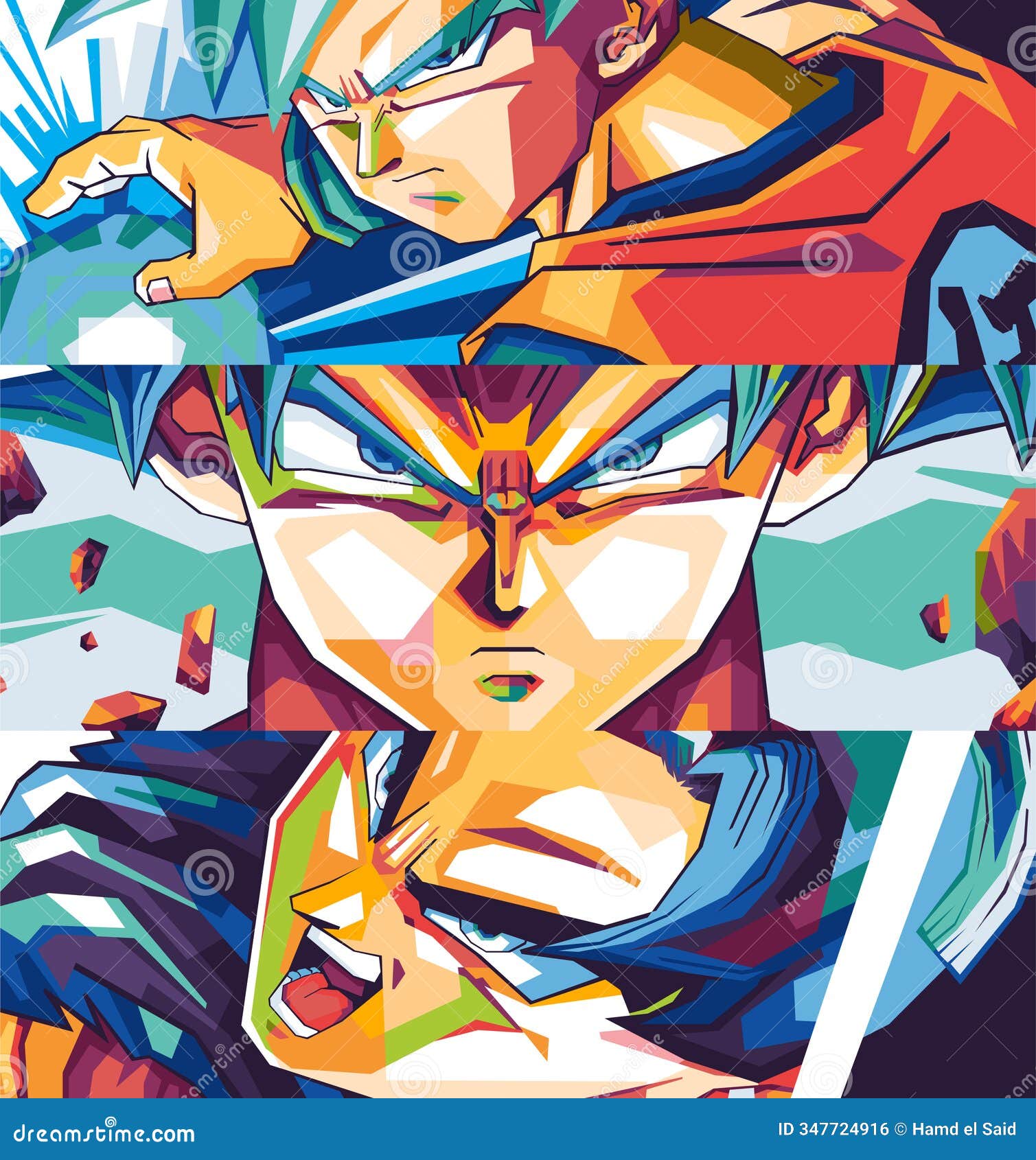 Goku Vs Goku Illustration Animation Royalty-Free Cartoon ...