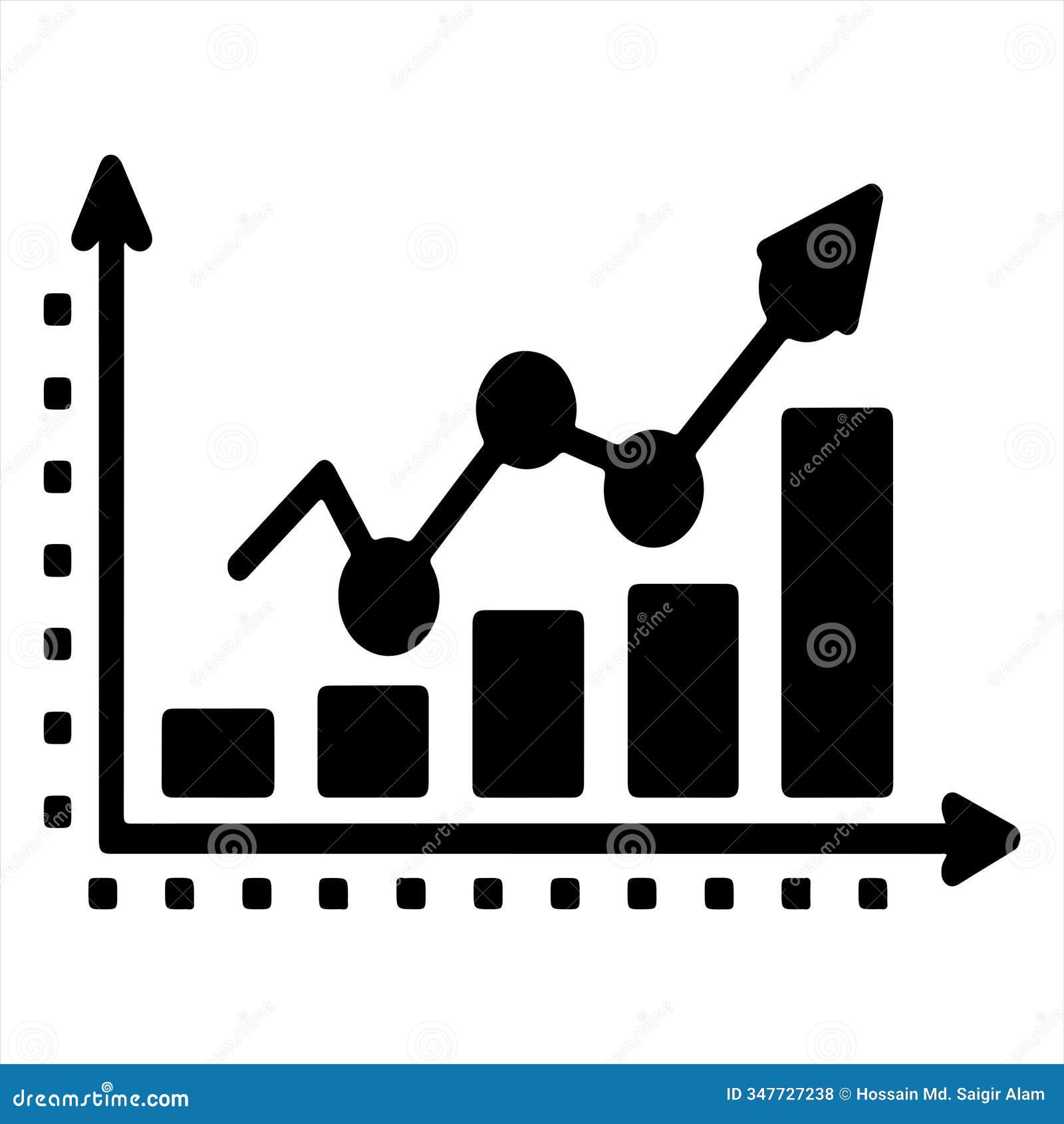 Business Data Growth Chart Visualizing Progress with Bar and Line ...