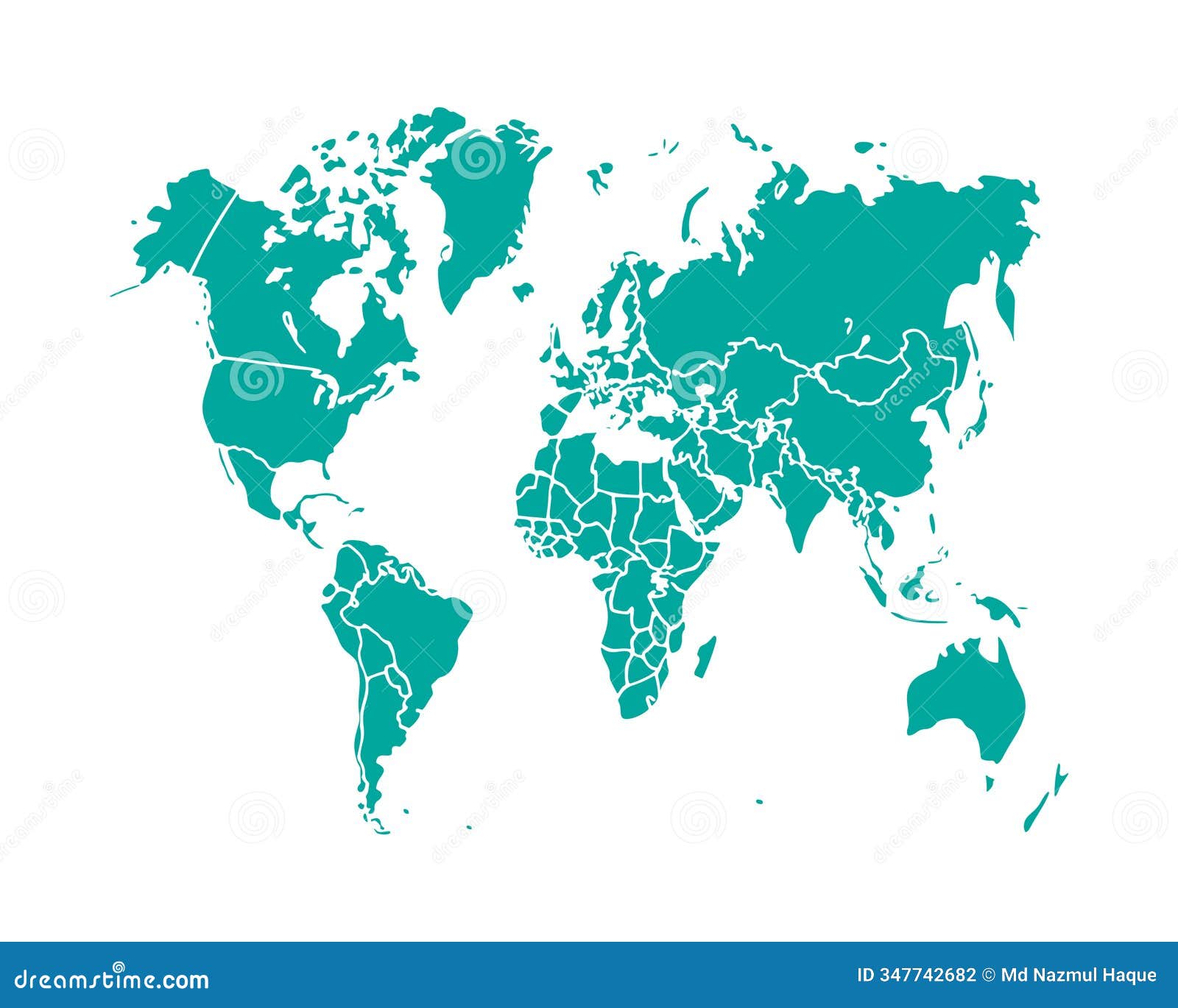 World Map, Very High Resolution World Map, Isolated on White Background ...