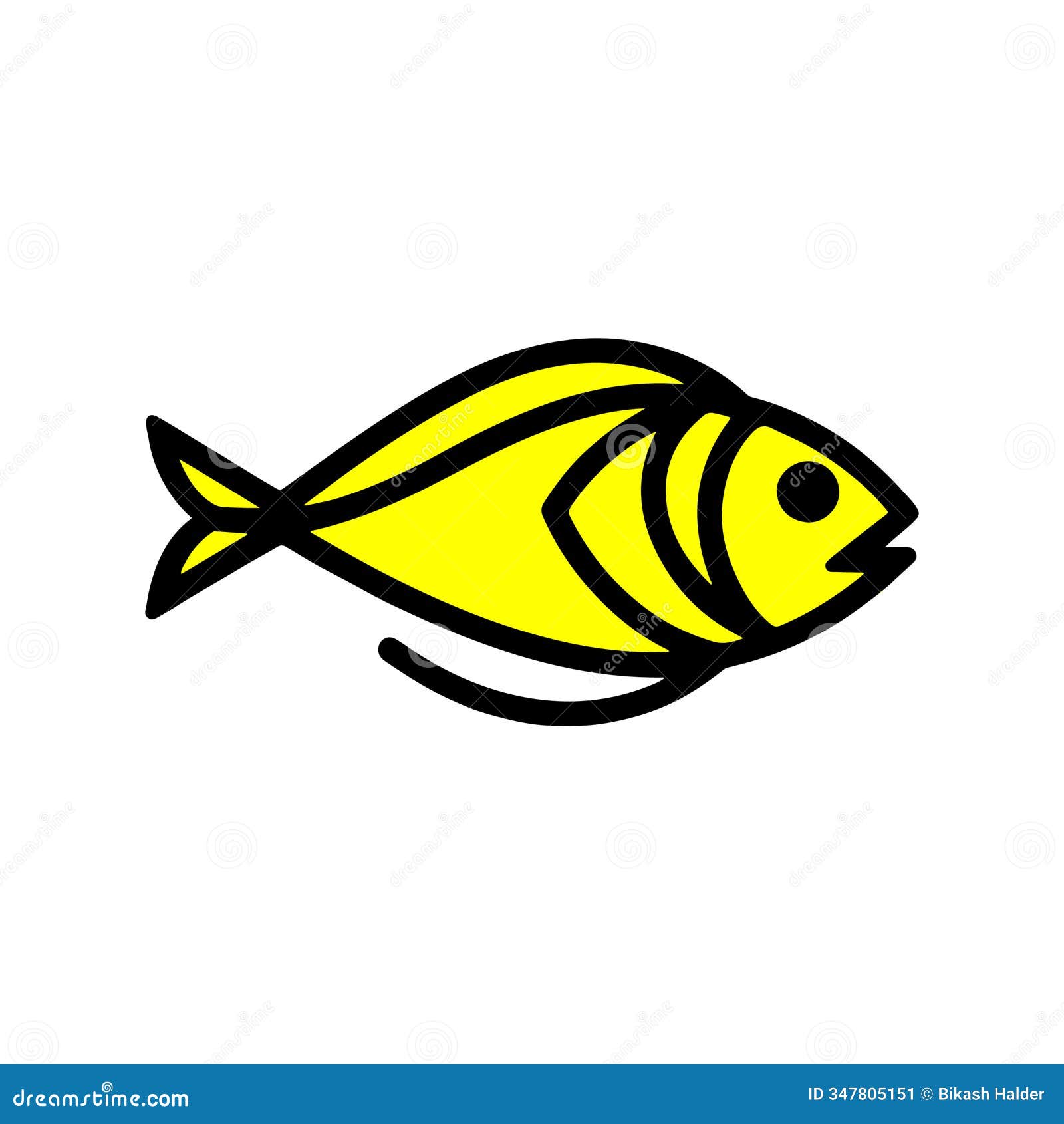 Stylish Fish Icon In Black Silhouette Ideal Fisheries Logo Cartoon ...