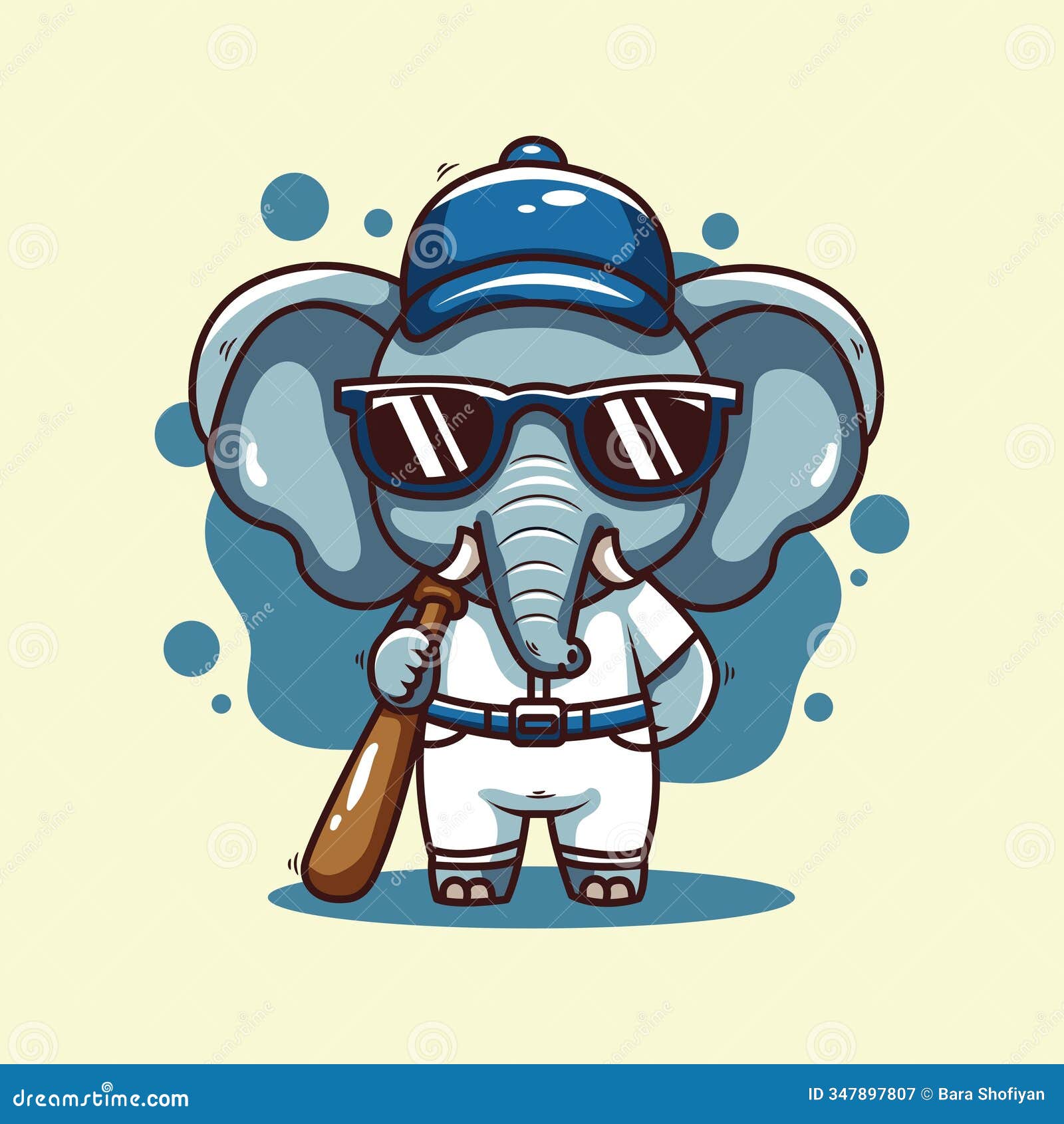 Elephant Baseball Mascot Baseball. Vector Illustrationt Stock Vector ...