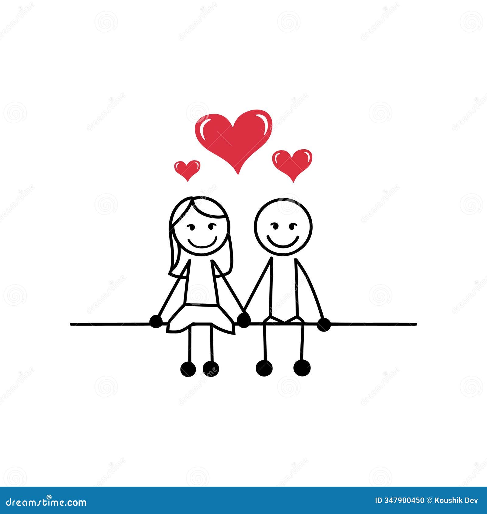 Romantic Stick Figure Love Vector Art Stock Vector - Illustration of ...