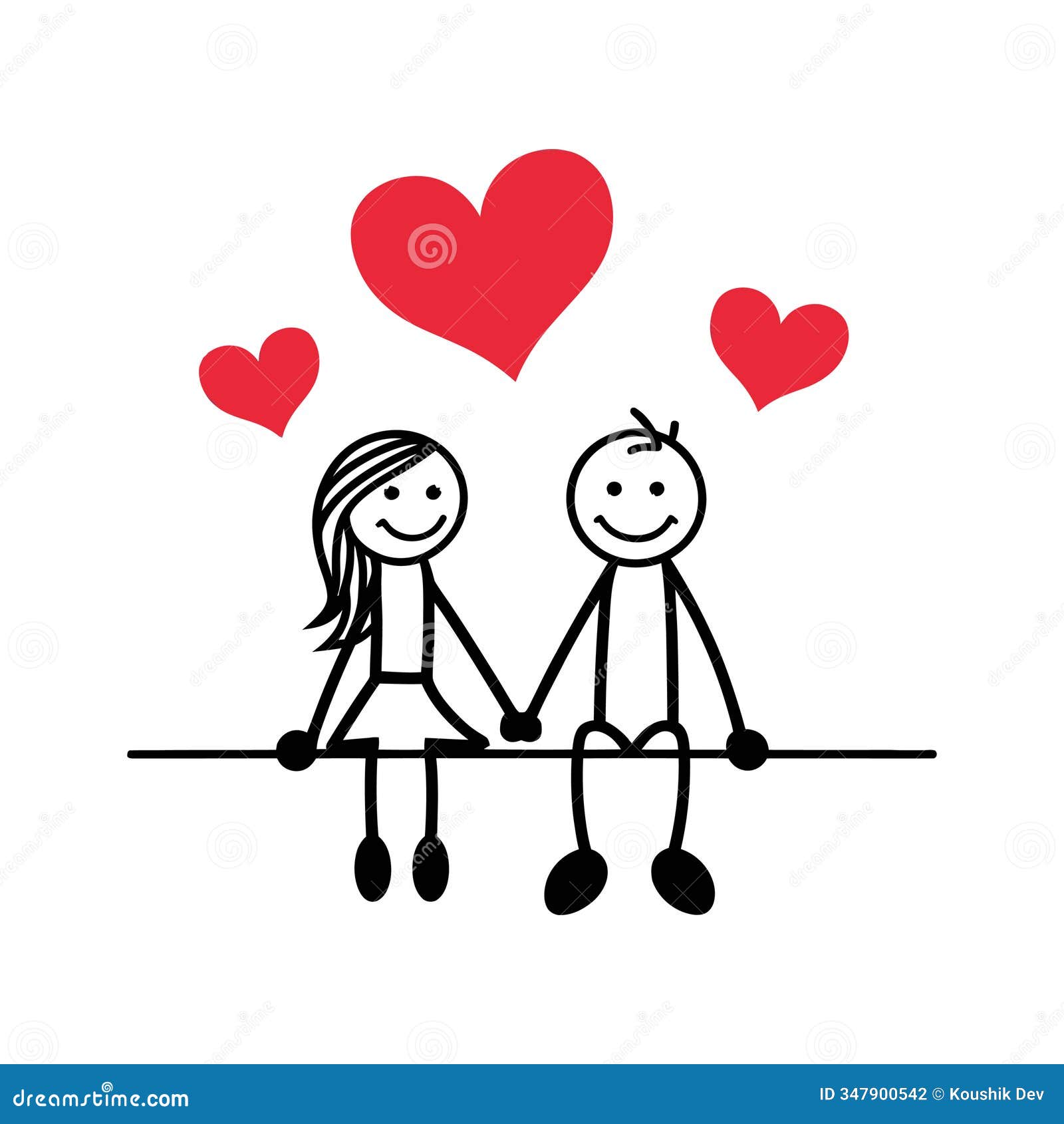 Romantic Stick Figure Love Vector Art Stock Vector - Illustration of ...