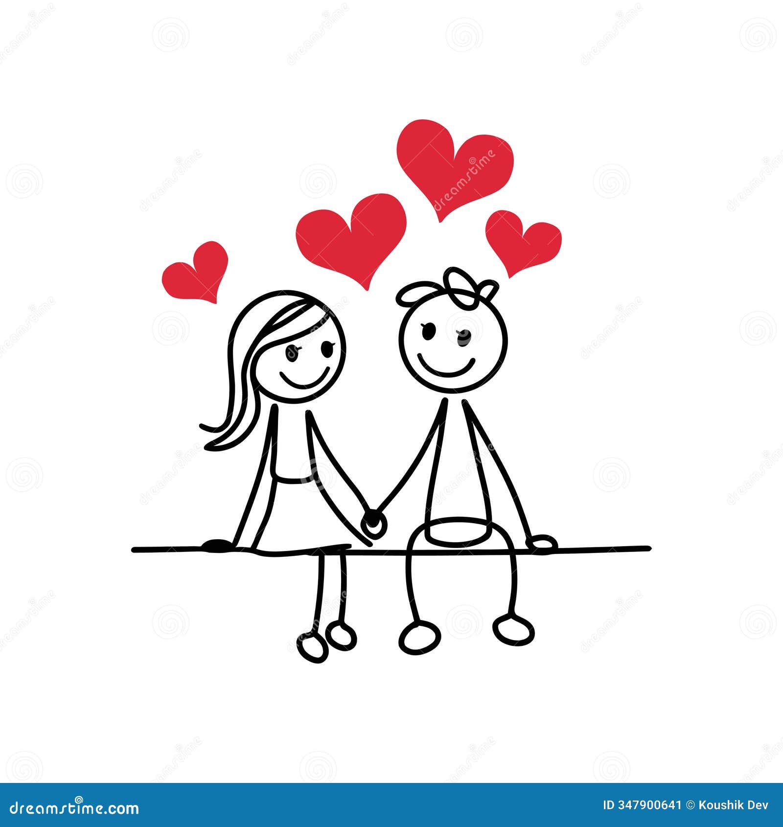 Romantic Stick Figure Love Vector Art Stock Vector - Illustration of ...