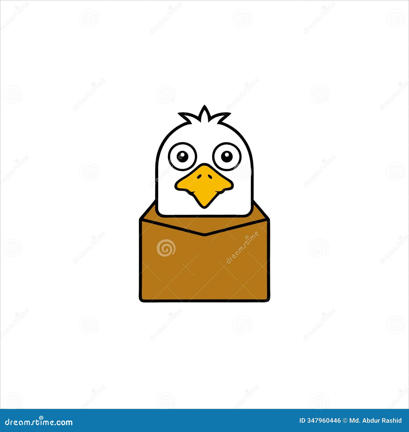 Eagle Head Carton Vector Illustration on White Stock Illustration ...