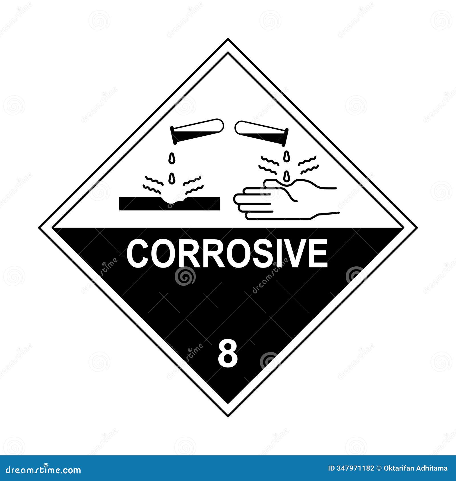 Corrosive Symbol Sign, Vector Illustration, Isolate On White Background ...
