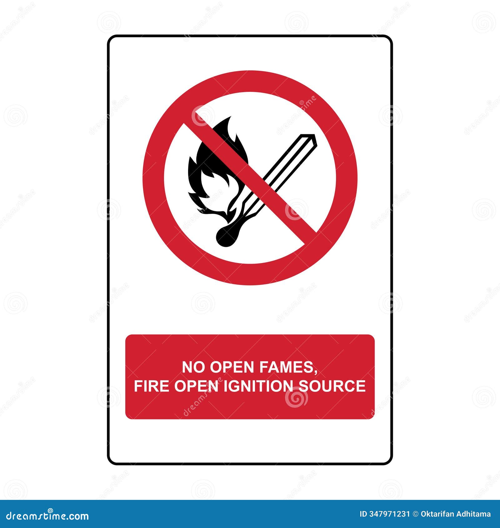 No Fire, No Access with Open Flame Prohibition Sign Stock Illustration ...
