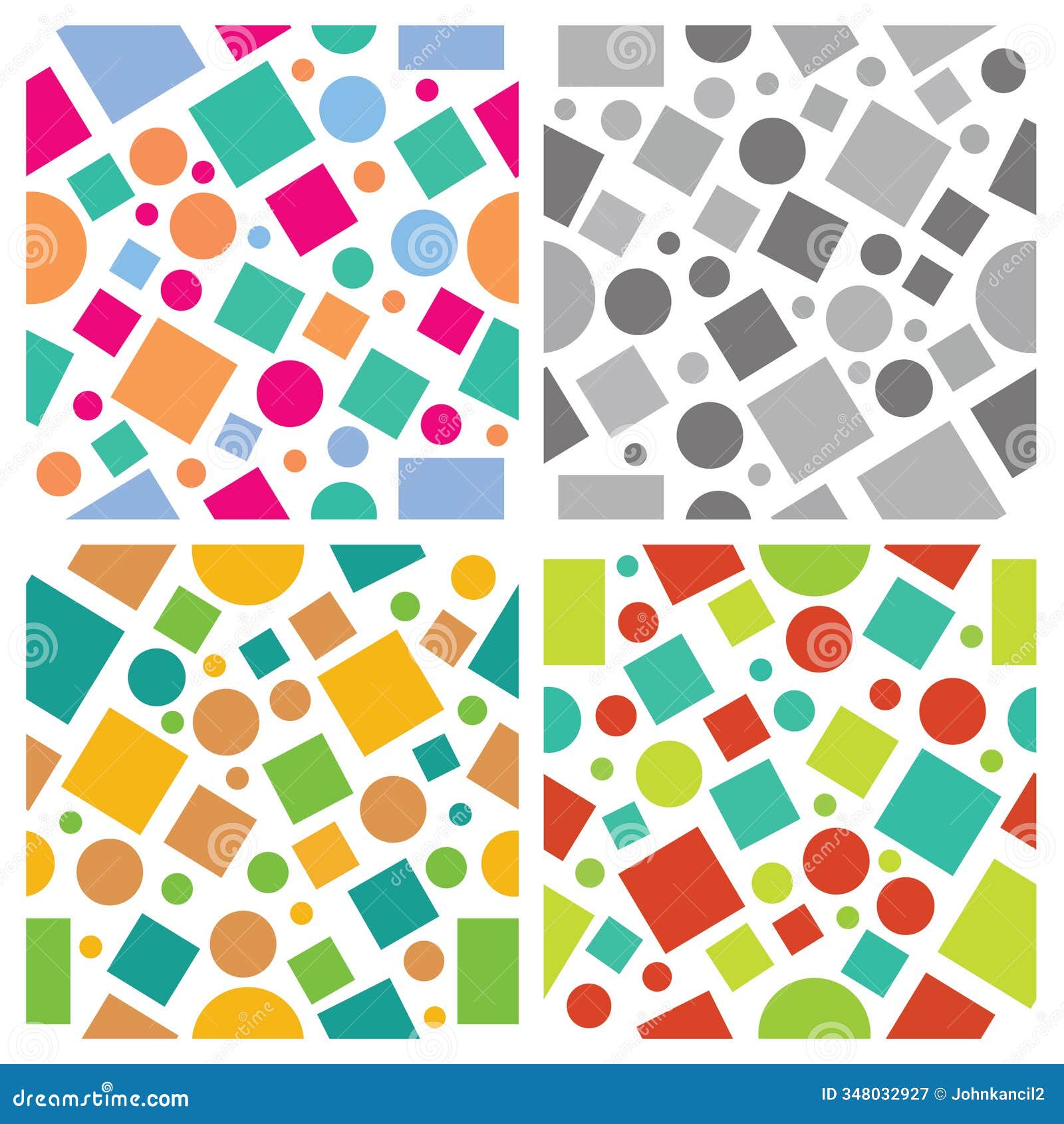 Print of Seamless Pattern in Four Colors Stock Illustration ...