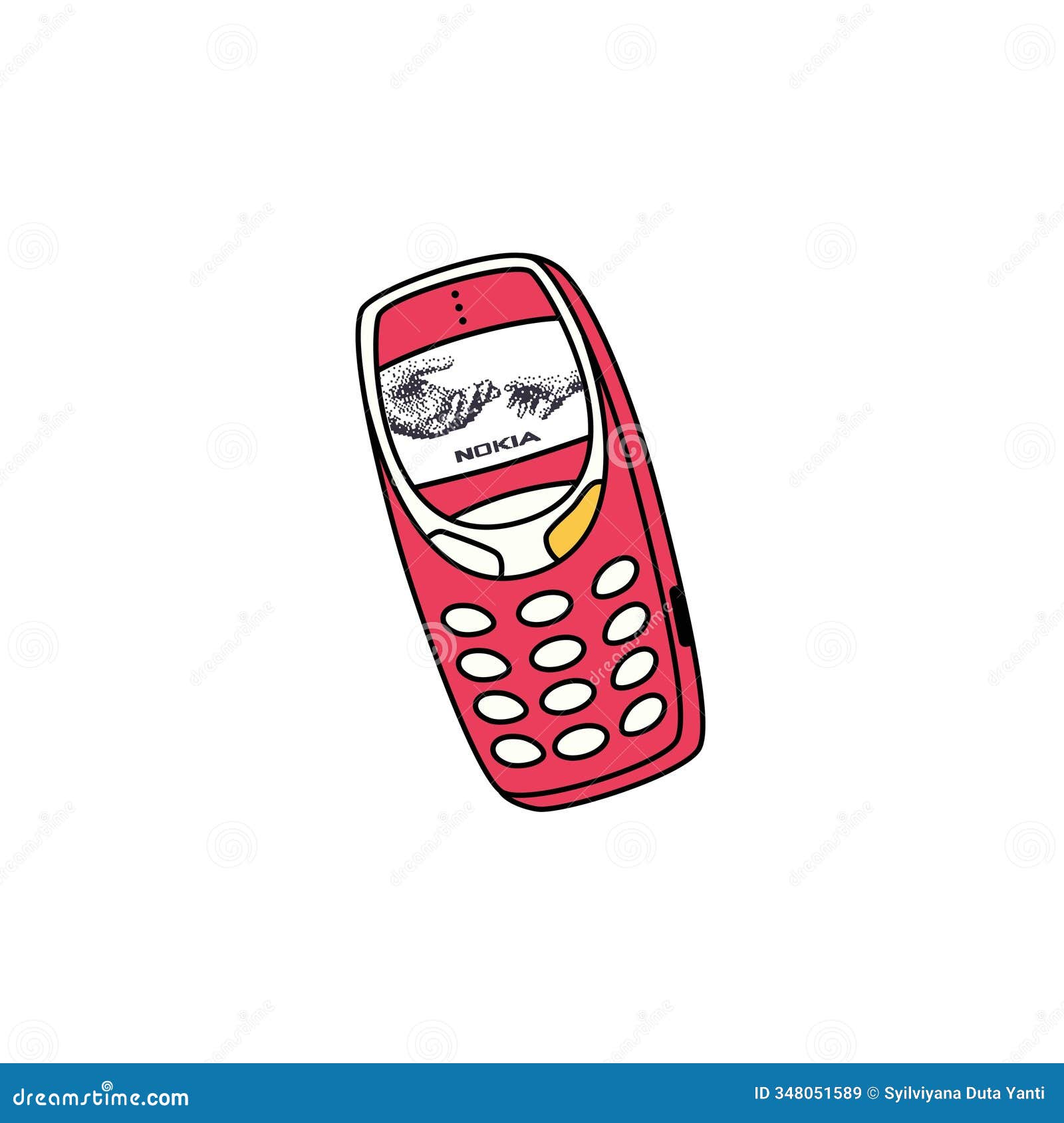 Classic Nokia Phone - Vintage Vector Illustration Stock Illustration ...