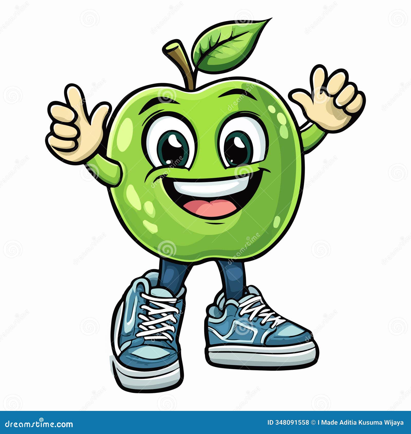 Cute Apple Mascot Logo Vector Stock Vector - Illustration of drawing ...