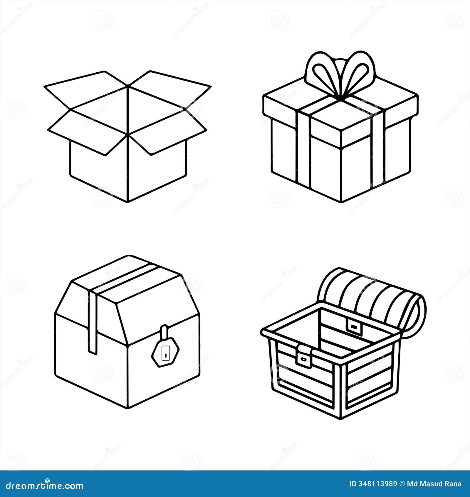 Clean Line Icon of the Box Vector Icons Stock Vector - Illustration of ...